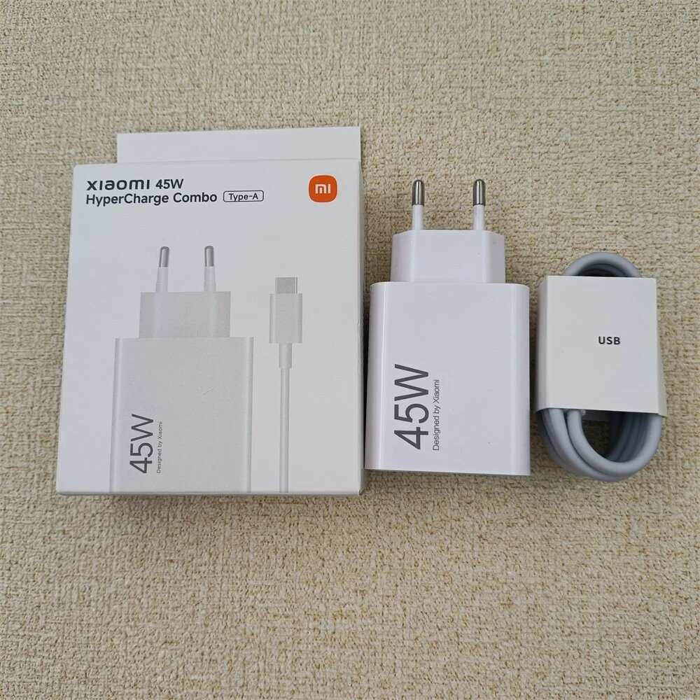 Оригинальное зарядное устройство Xiaomi 45 Вт, адаптер EU Turbo Fast Charging Cargador для Mi 13 12 11 Ultra Poco M6 Pad7 Redmi Note 14/14Pro + коробка