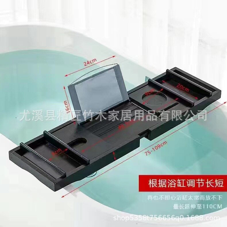 Бамбуковая нескользящая выдвижная полка для ванны, деревянное ведро для хранения в ванной, подставка для ванны