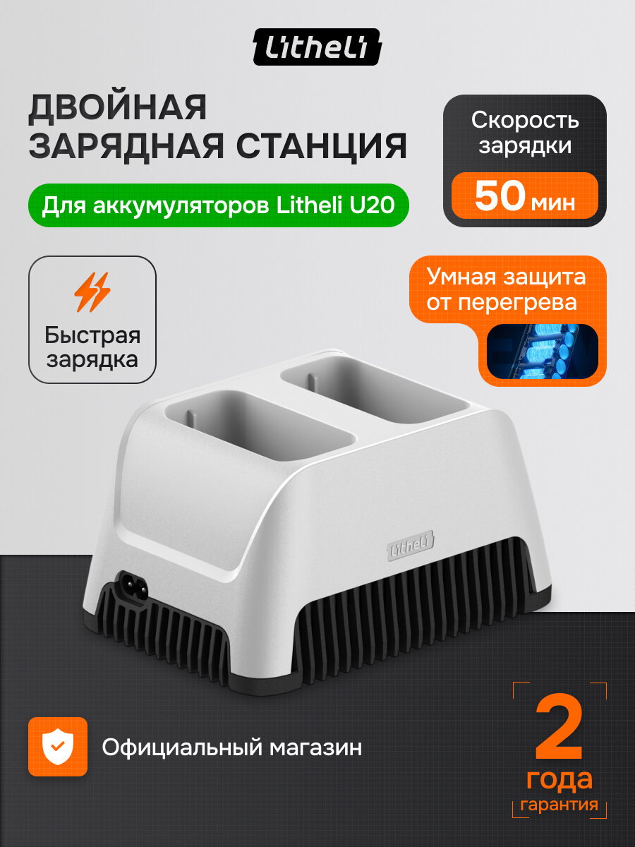 Двойное зарядное устройство Litheli U20 mod U20CRD45 (U20CR01-0U000)