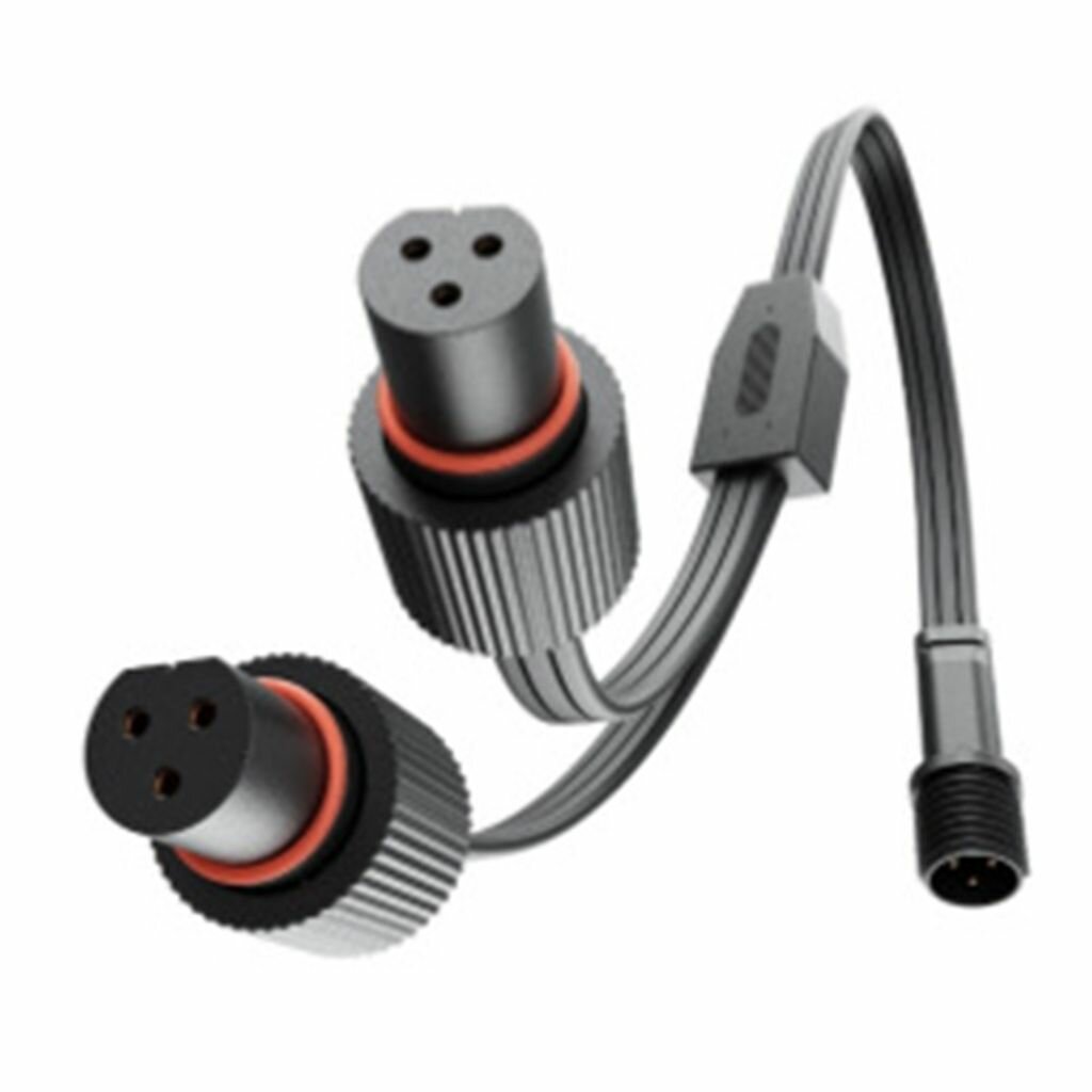 Удлинитель для карнизов с подсветкой, одноточечный, двухслойный водонепроницаемый шнур-черный-1 мужской и 2 женских