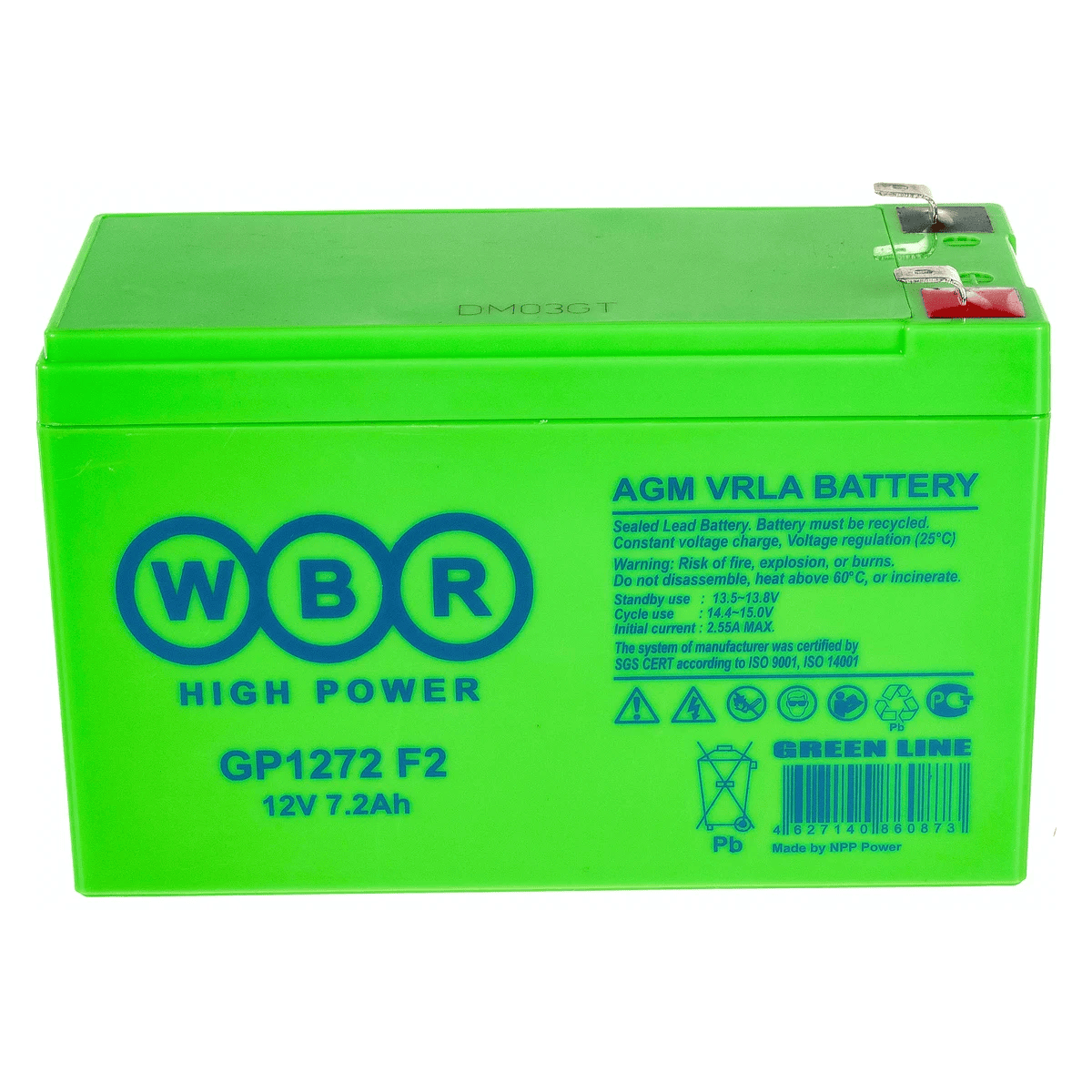 WBR GP1272 Аккумулятор для ИБП 12 В, 7.2 А*ч Свинцово‑кислотный герметизированный, AGM