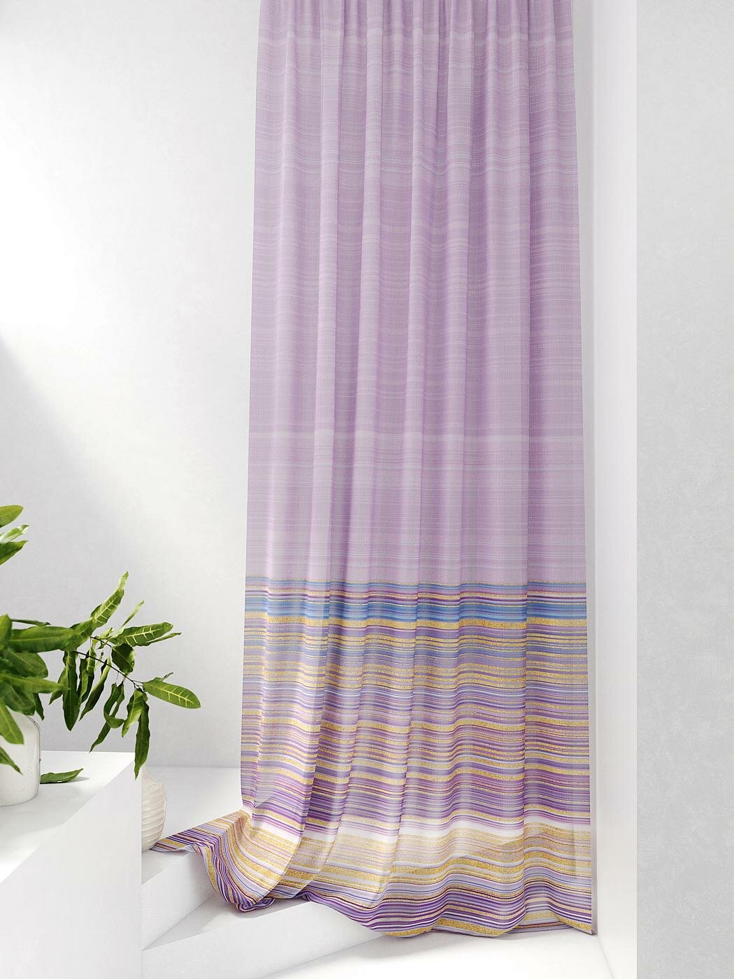 Штора для спальни и гостиной готовая 150x260 см с рисунком (589096-260)