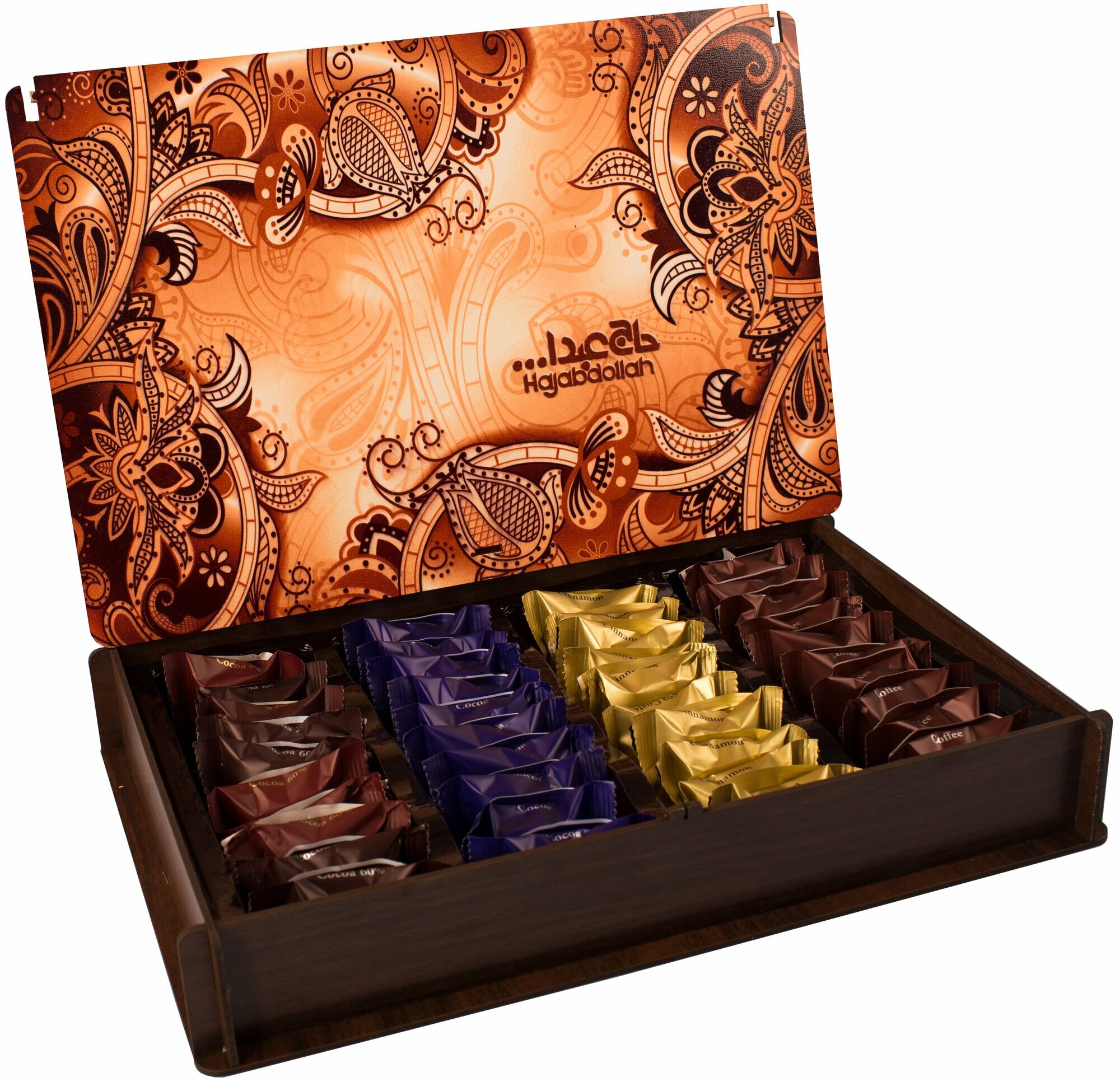 Конфеты HAJABDOLLAH из пашмалы ассорти со вкусом капучино, корицы "Традиция" 500г