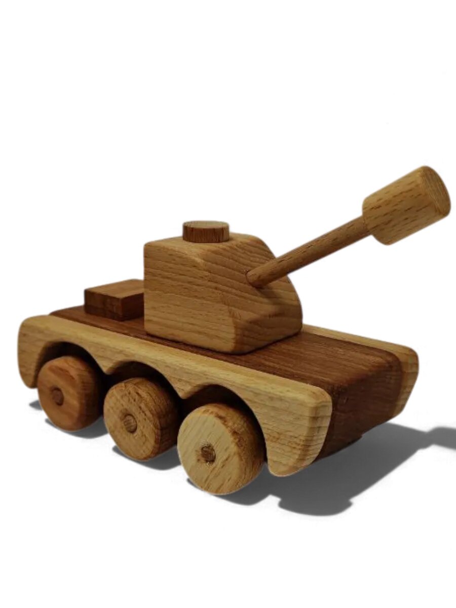 Деревянная игрушка танк