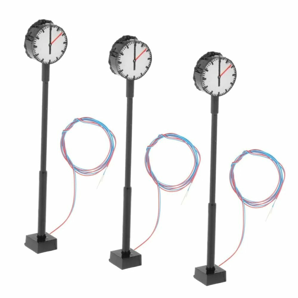 Макет железнодорожных часов, модель поезда, масштаб 1/87, освещение для макета здания, 3 шт.