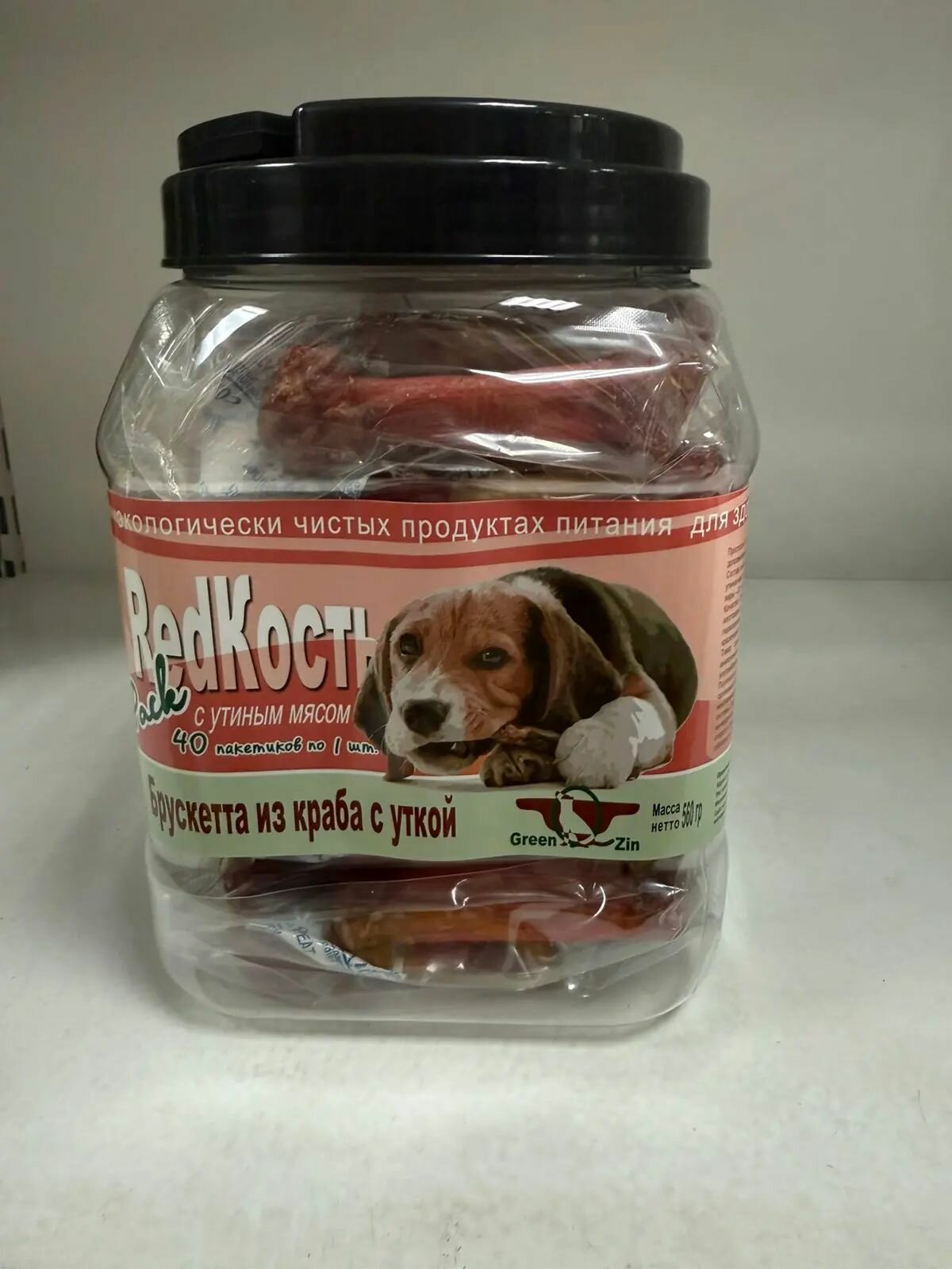 Лакомство для собак Green QZin redкость Утка (утиные гантельки с крабовым мясом в индивид. упак.) 560г