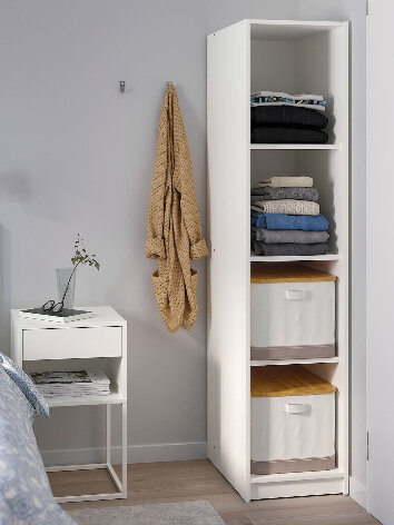 Стеллаж-гардероб IKEA "KLEPPSTAD", белый, напольный, 3 секции, кдсп, 39 x 176 x 55 см