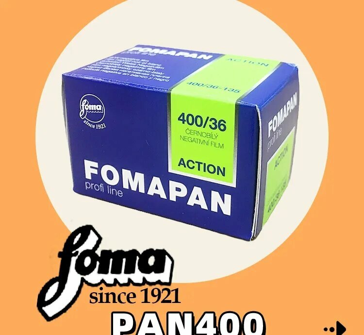 Черно-белая фотопленка Fomapan 400 - 36 кадров, 35мм Срок годности: ноябрь 2026 года