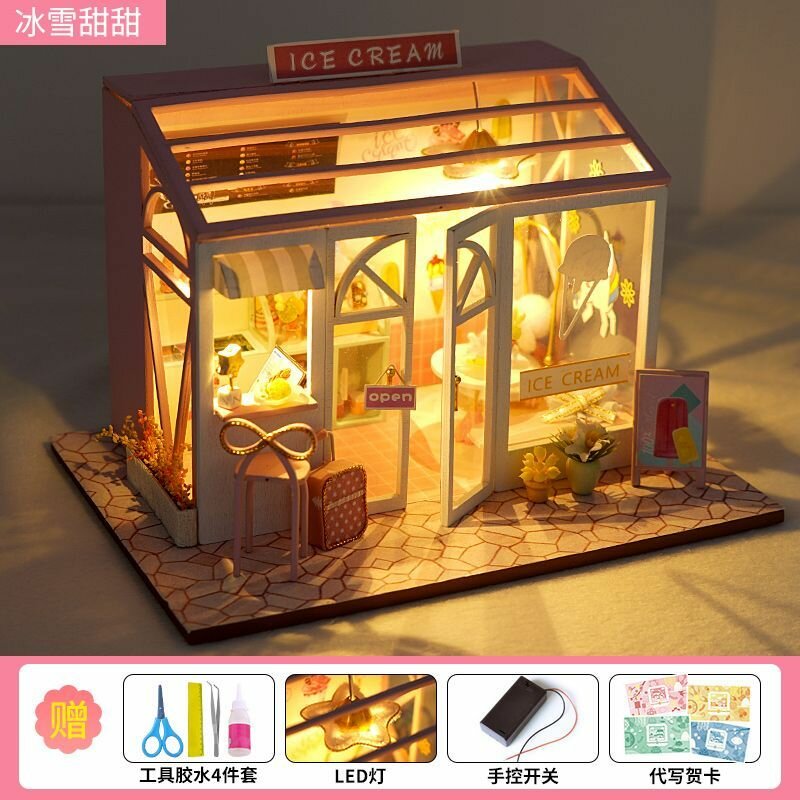 DIY ручная миниатюрная домик в древнем стиле, архитектура, миниатюрный маленький домик, сборная модель, образовательная игрушка, подарок на день рождения для мальчиков