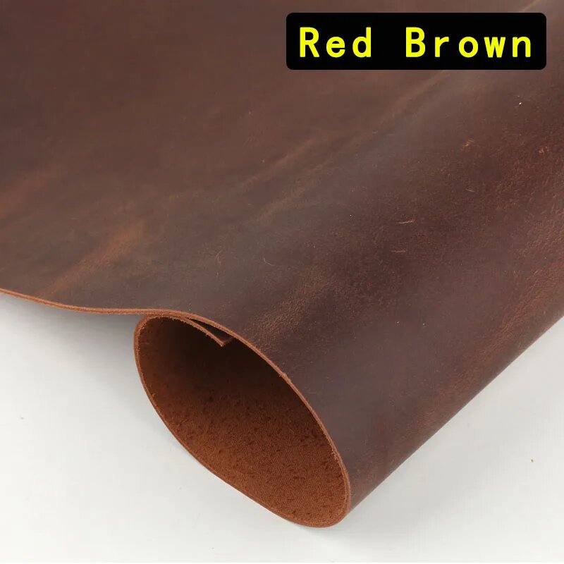 Мягкая кожа из воловьей кожи, материал для рукоделия, ткань ручной Коричневый, 30X60см, red brown