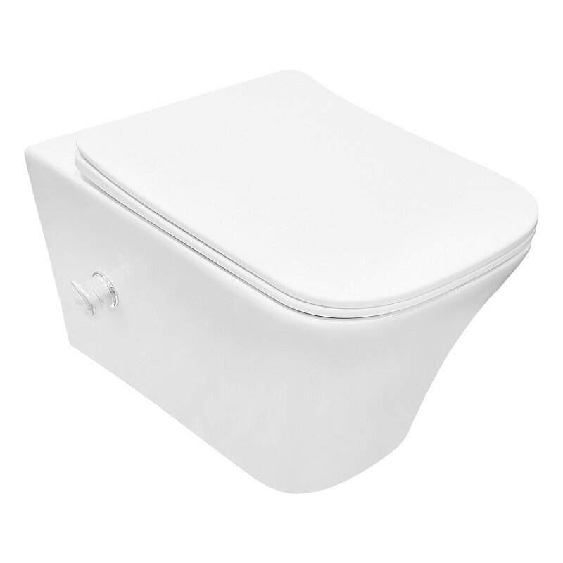 Унитаз подвесной с функцией биде Azario Nove AZ-9321B белый, безободковый, с крышкой микролифт