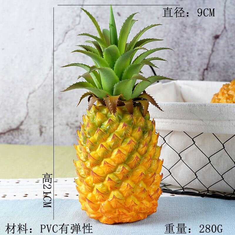 Искусственный пластиковый ананас, декоративный реквизит, модель, фальшивый фрукт, ананас, украшение для витрины магазина, для фотографии