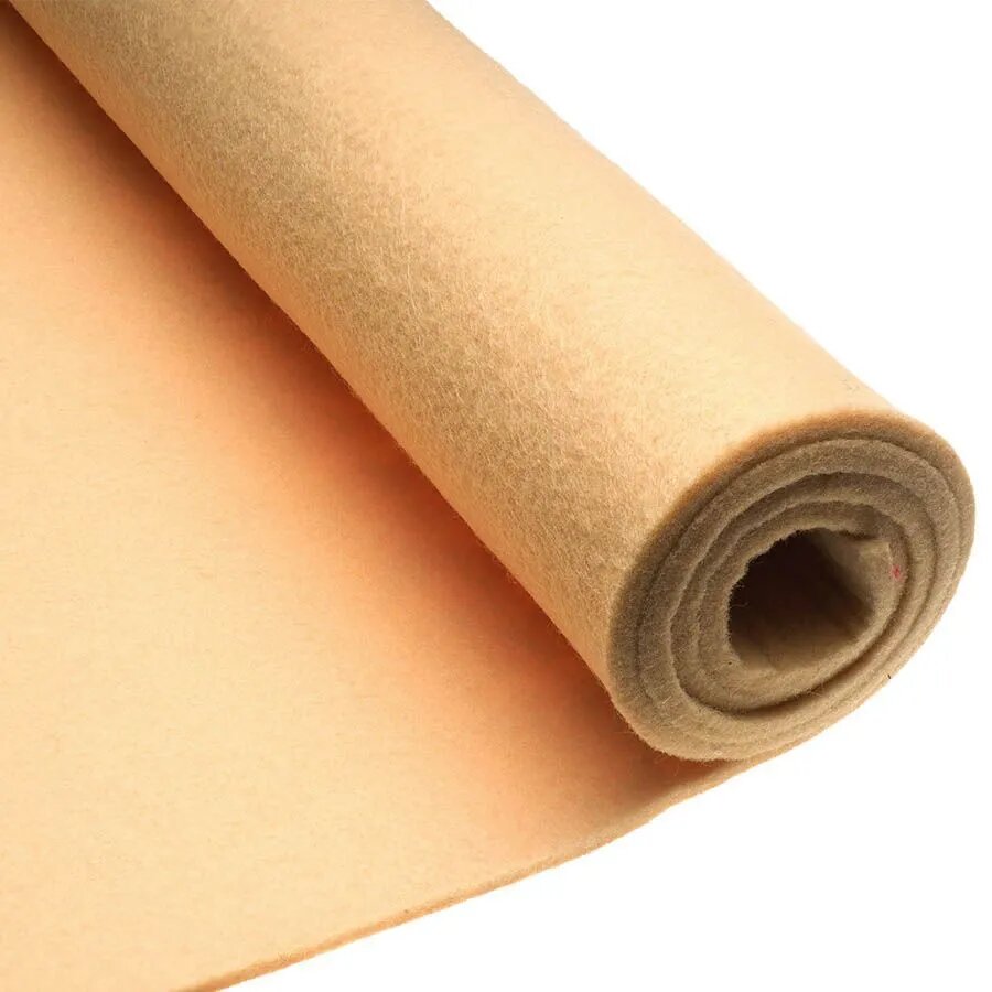 Фетр жесткий 5 мм в рулоне 1х1 м, бежевый С43, плотность 870 г/м2