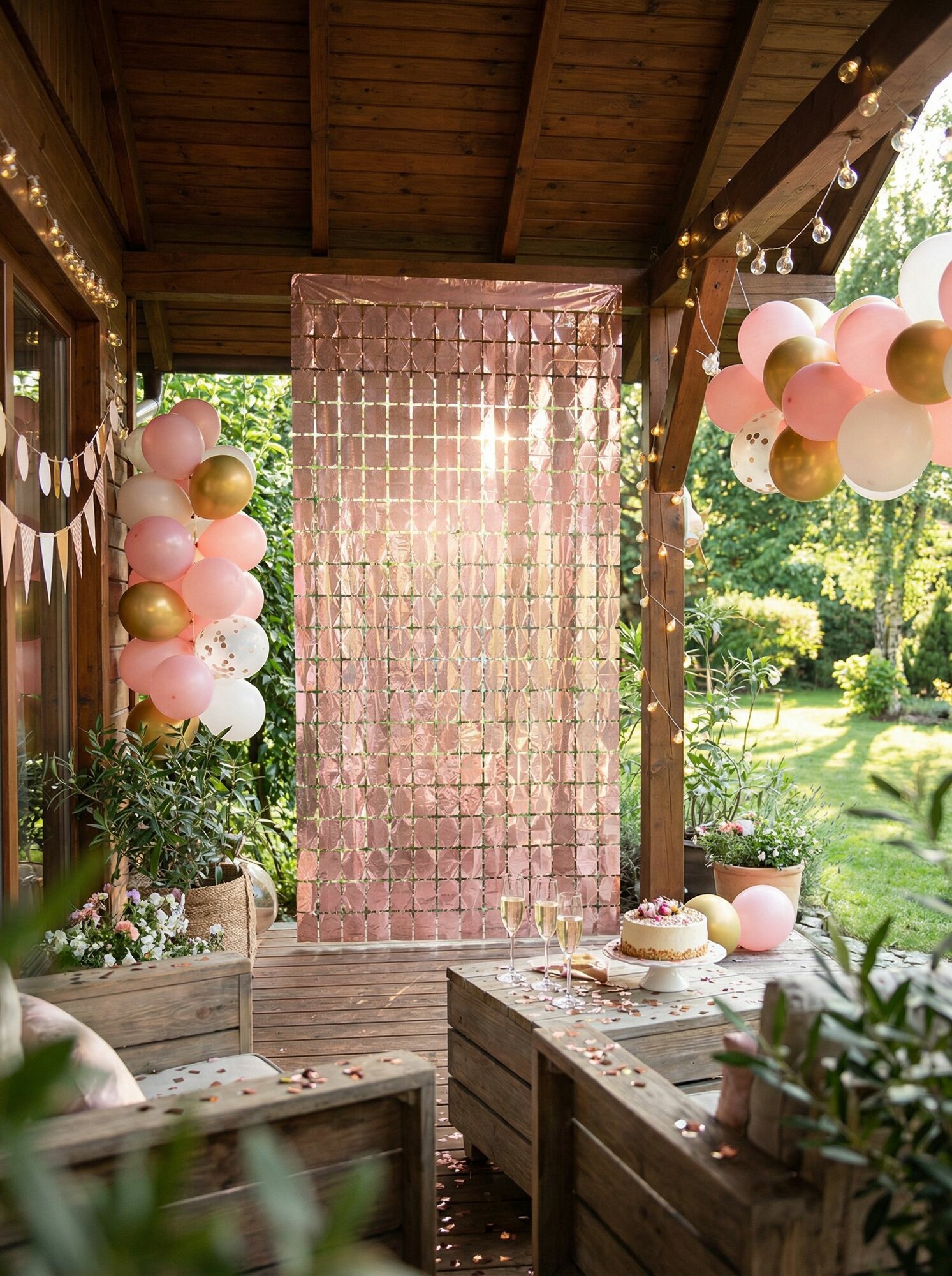 Штора из дождика для фотозоны