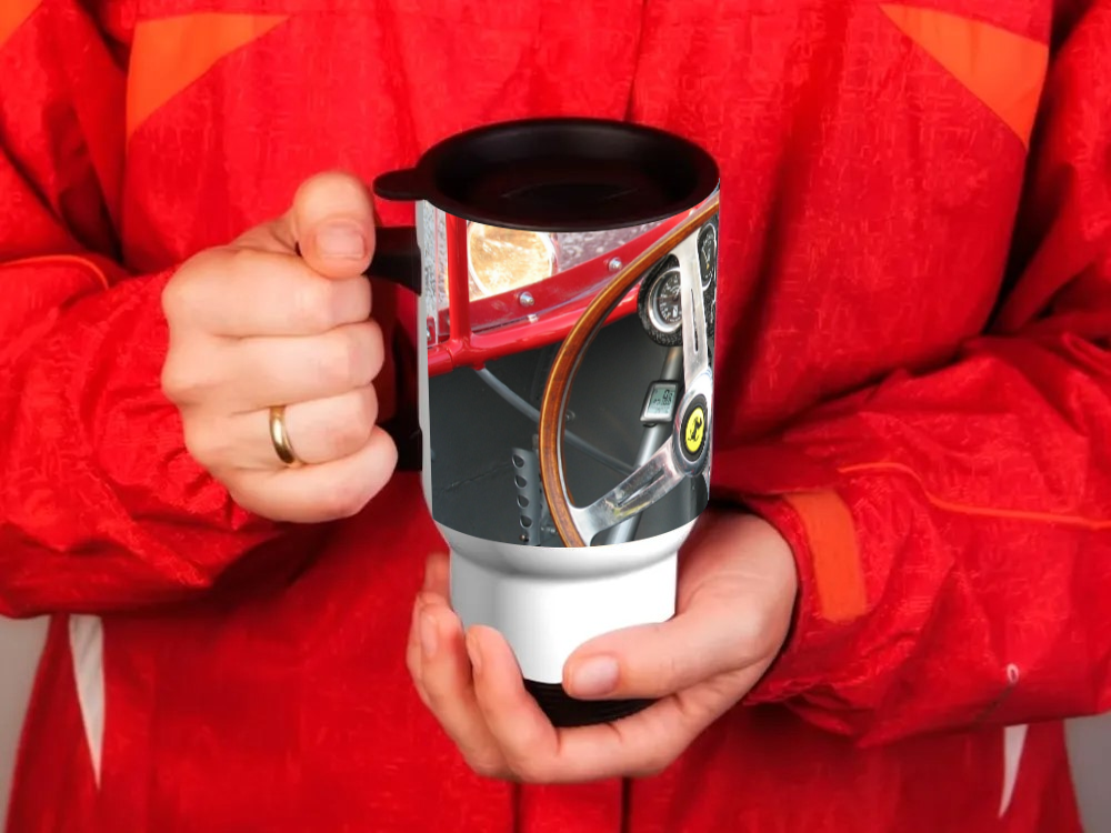 Тремокружка для авто с принтом "Феррари, автомобиль, коллекция" 0.5 л.