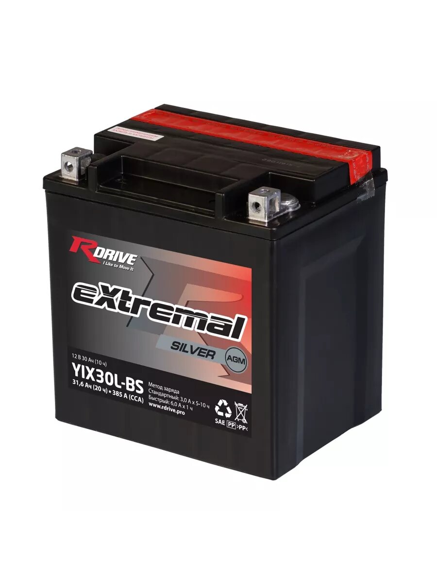 Аккумулятор RDRIVE SILVER YIX30L-BS 12V 31.6Ач обр. пол.