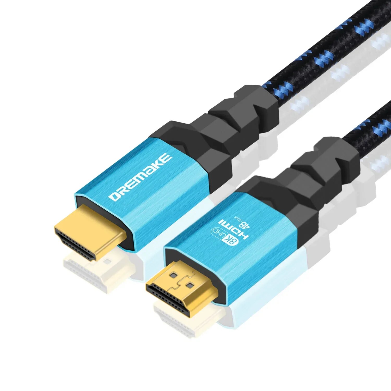 Кабель HDMI 2.1 8K60Hz для подключения компьютера, телевизора, проектора, PS5, Blue-HDMI2.1, 2m