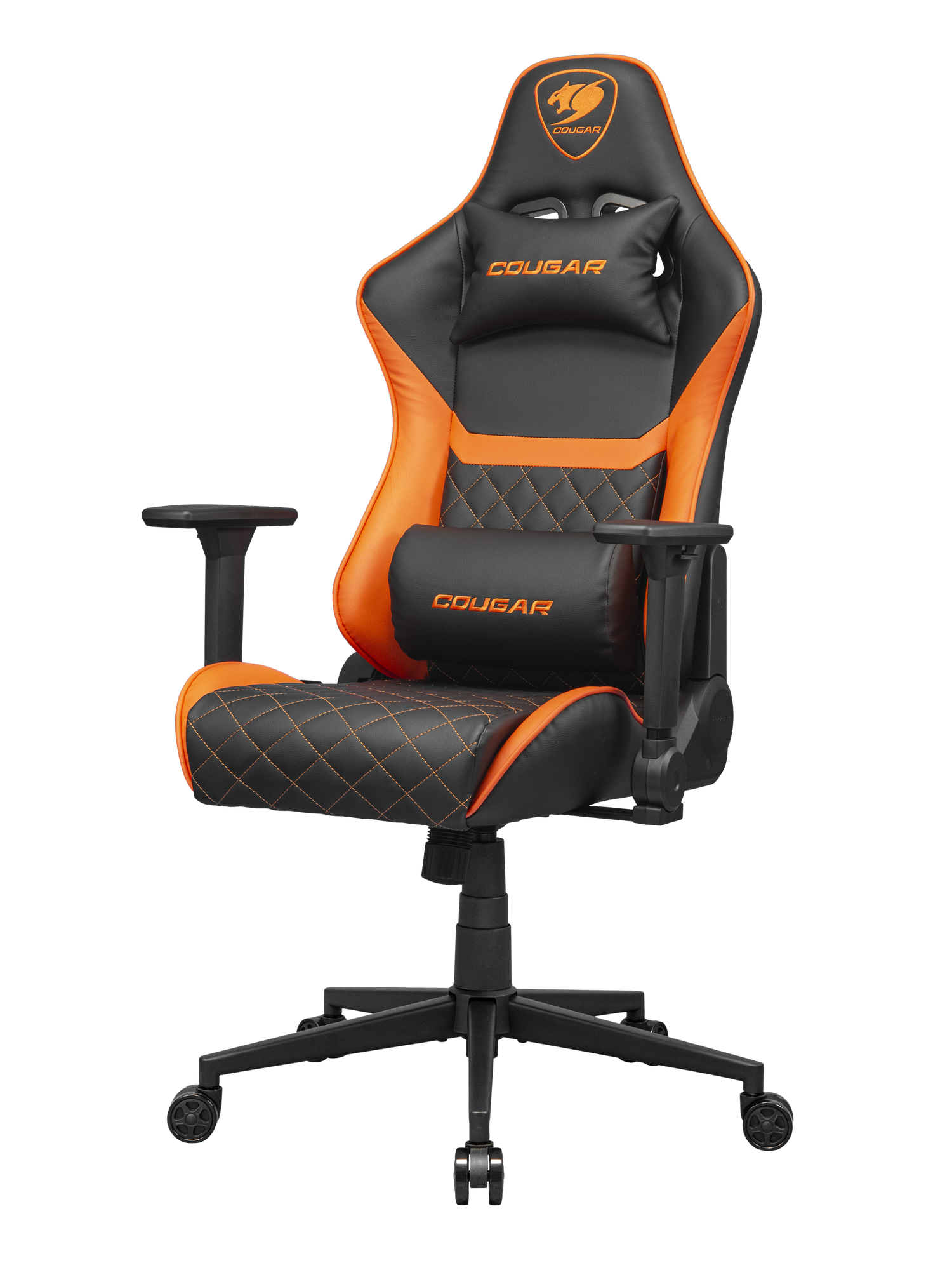 Кресло компьютерное игровое COUGAR Armor One V2, черный/оранжевый