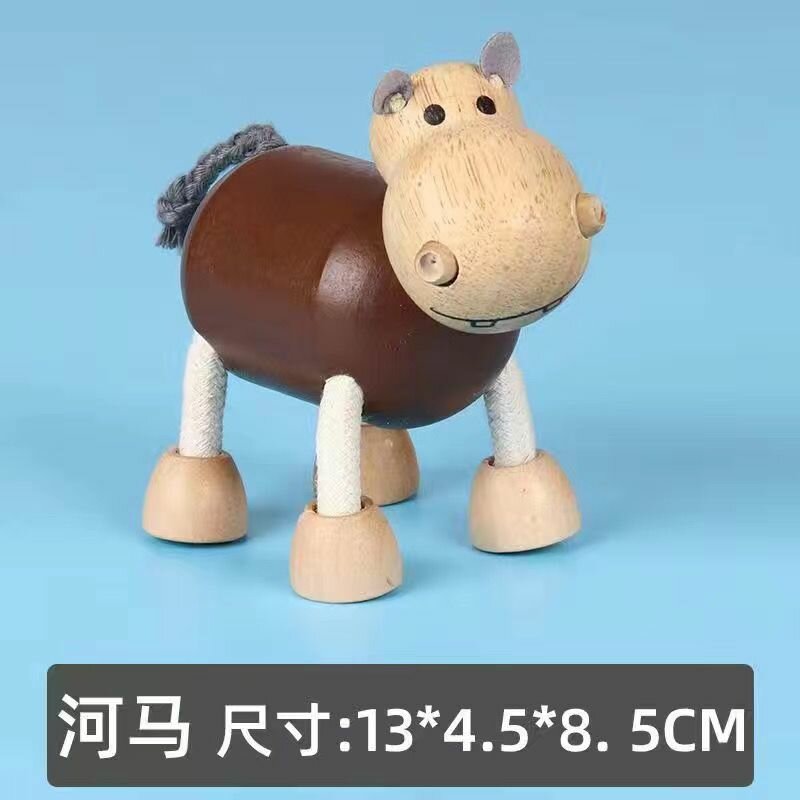 Современные минималистичные деревянные фигурки животных, имитированные шарнирные модели животных, экологически чистые куклы из массива дерева, детские деревянные игрушки.