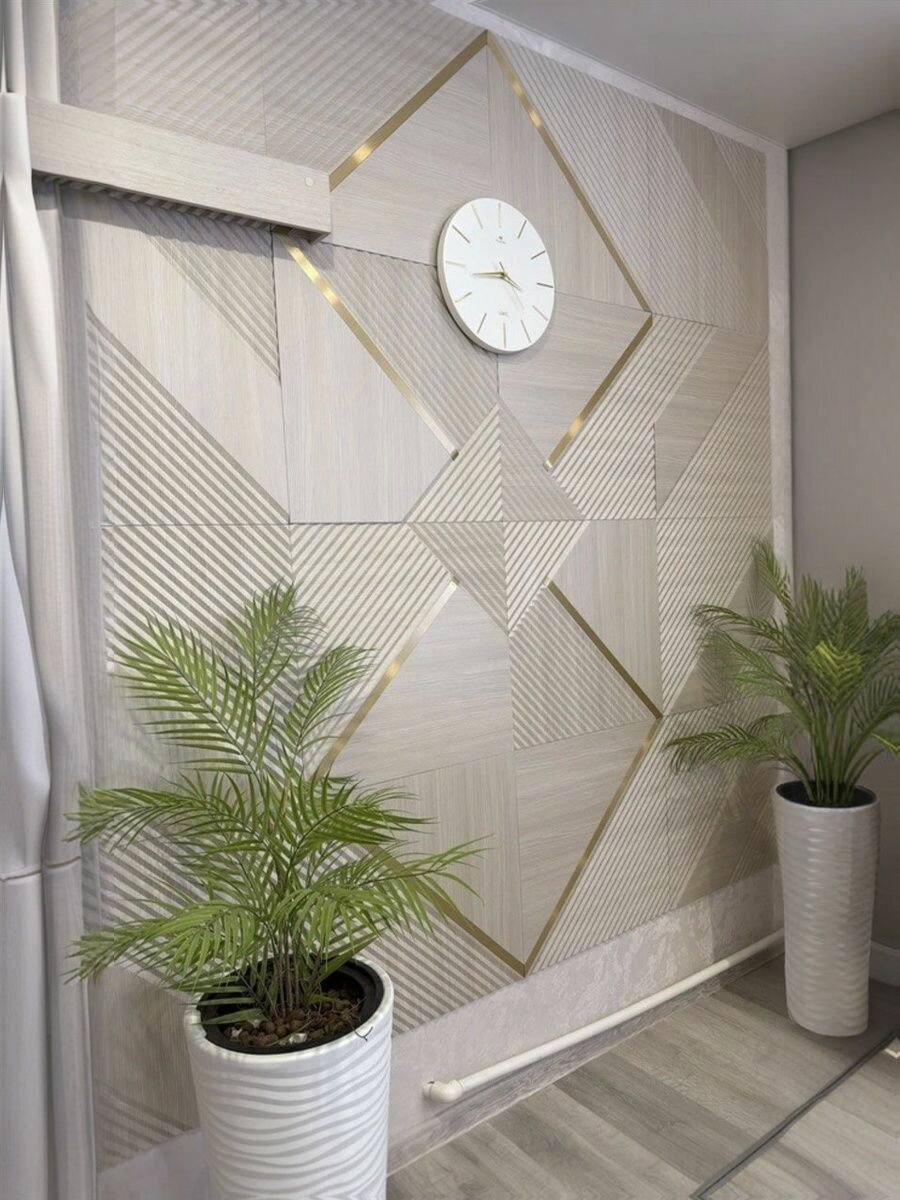 ДекорСИ Декоративные стеновые 3D панели из МДФ для стен с золотистыми вставками