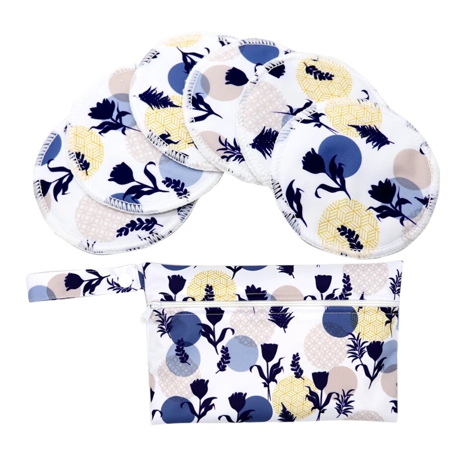 Многоразовые прокладки для груди из бамбука 6 шт. Темно-синий, BP7-10