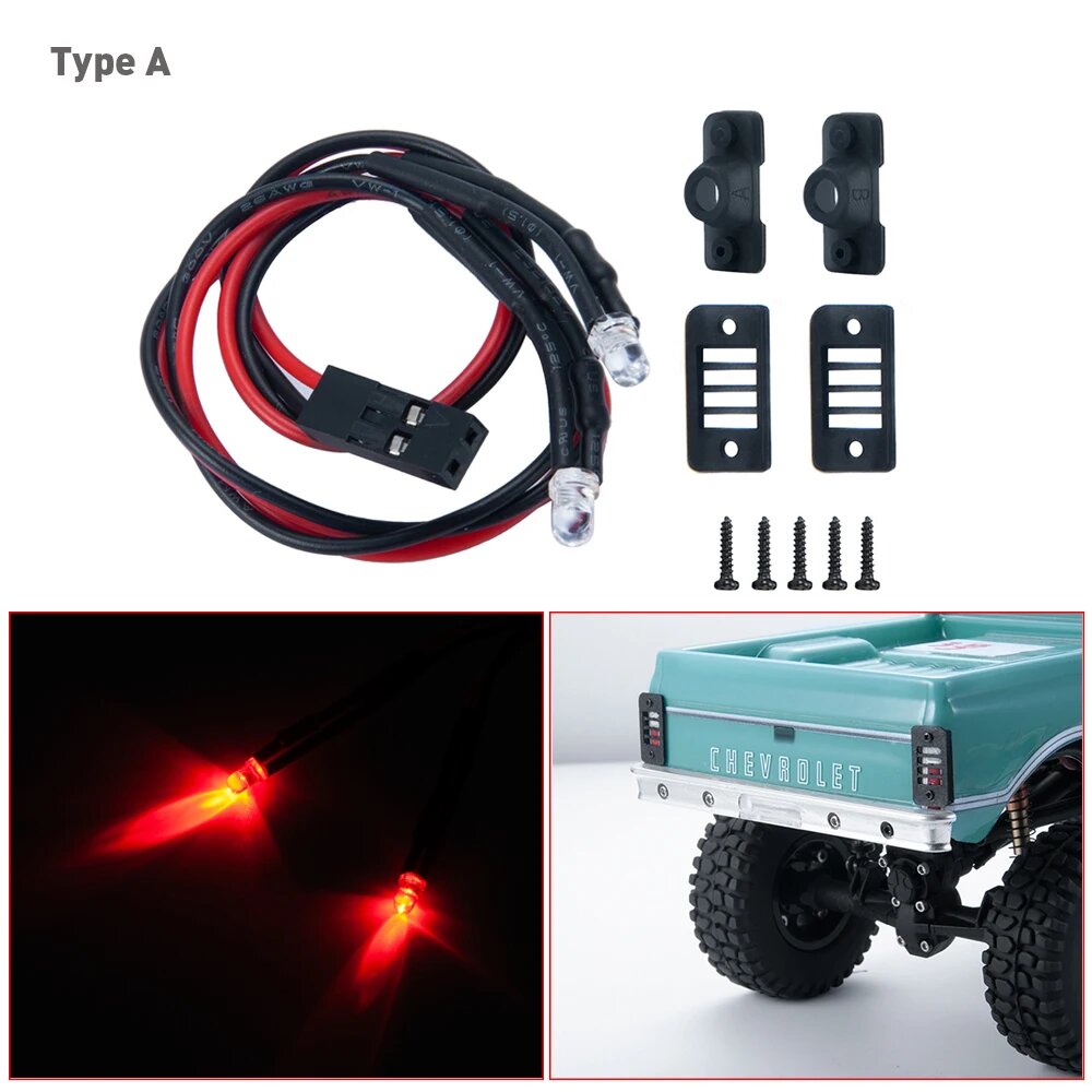 YEAHRUN Tail Light A, Красный, для SCX24 Deadbolt