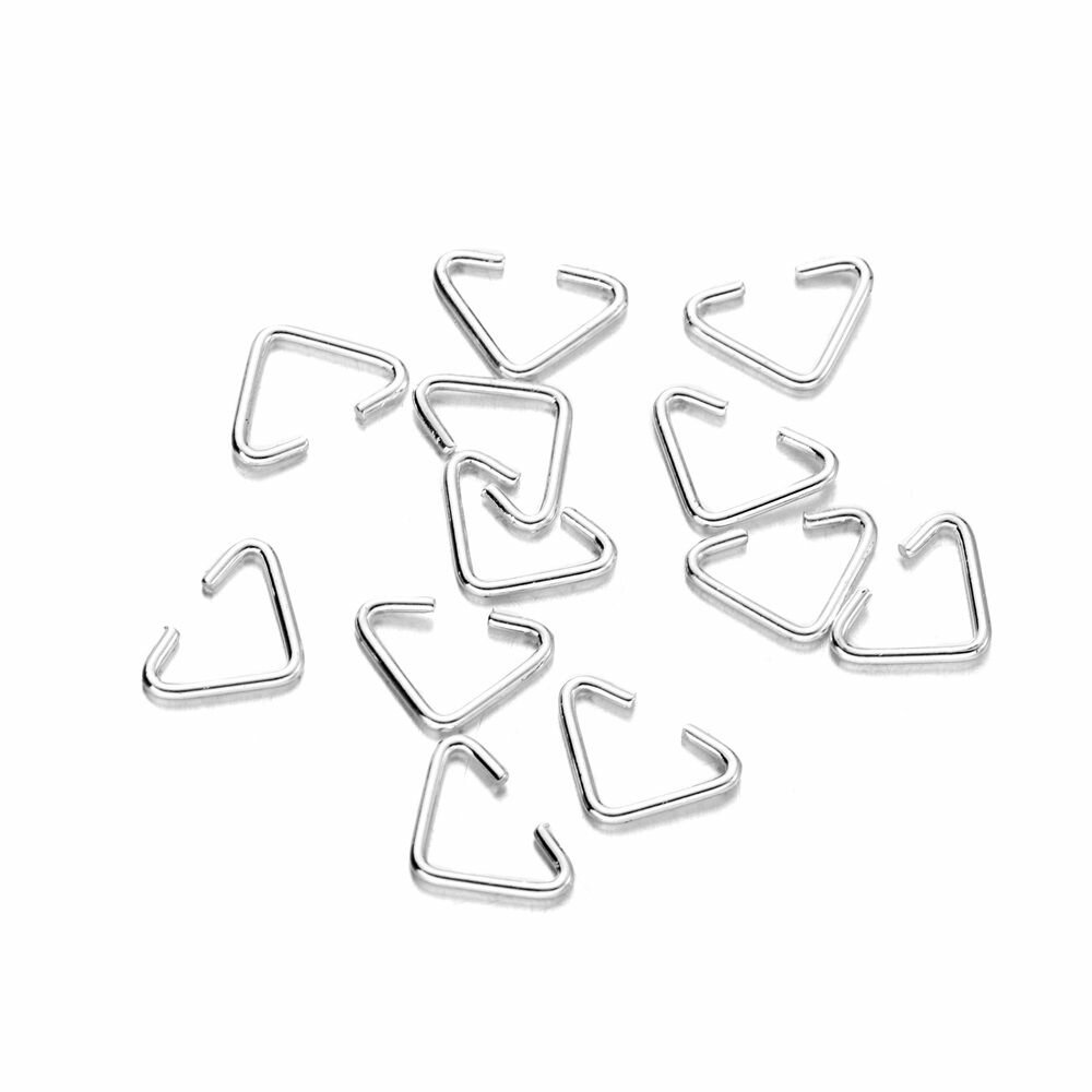 Бейл держатель для кулона подвески 100 шт для бижутерии/рукоделия, цвет серебро, 6x9 мм