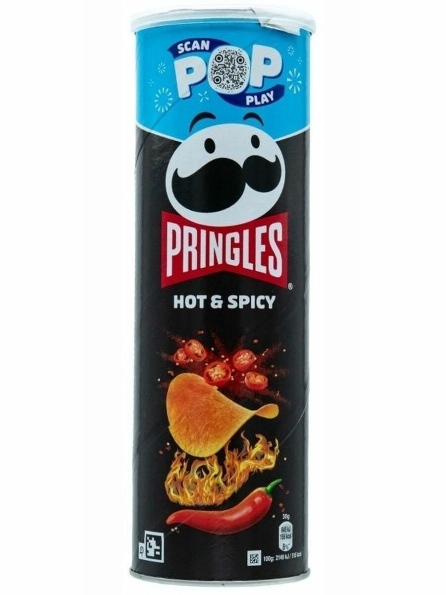 Картофельные чипсы PRINGLES Hot & Spicy с острым и пряным вкусом, 165г (Европа)