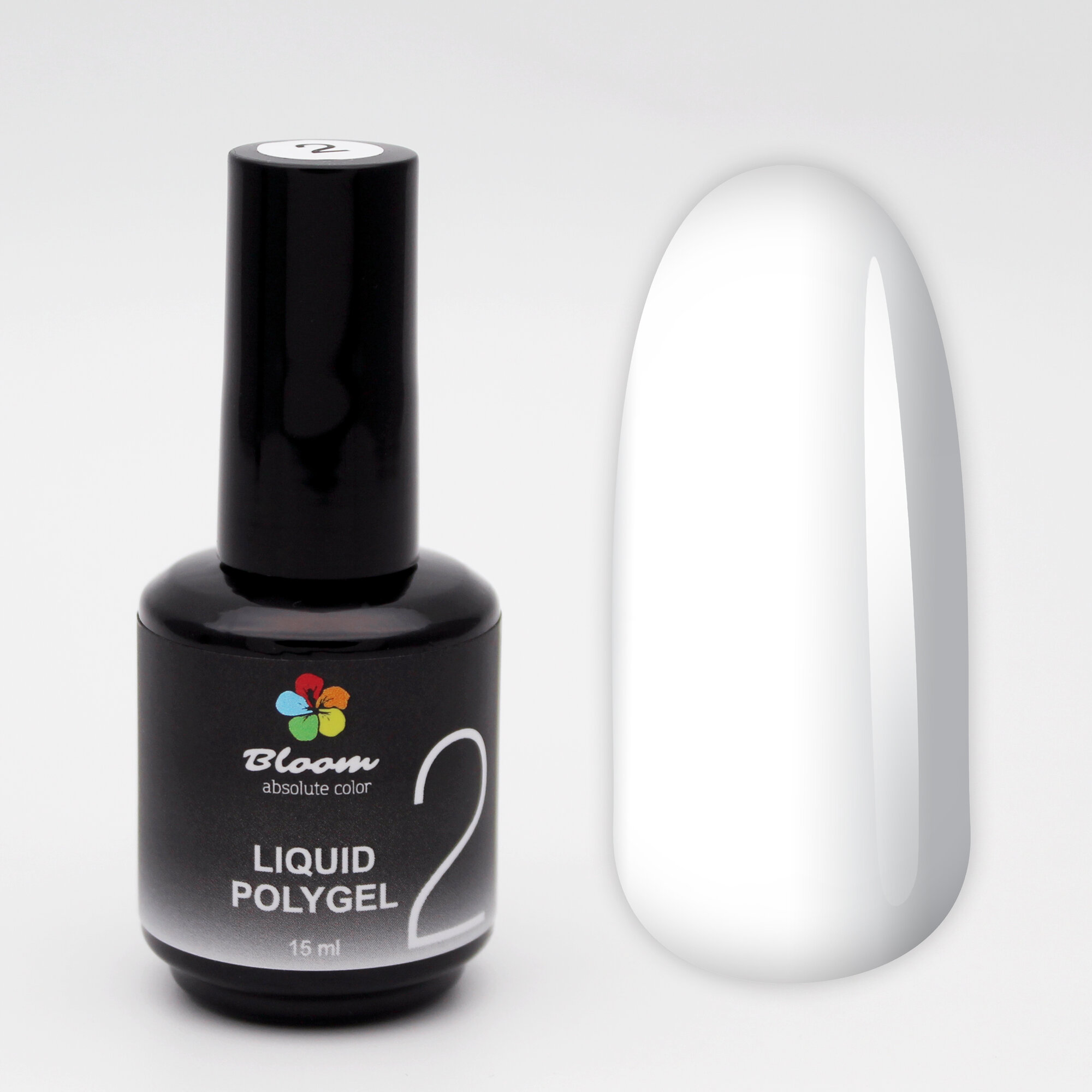 Полигель Bloom №02 жидкий акрил, для укрепления ногтей, 15мл