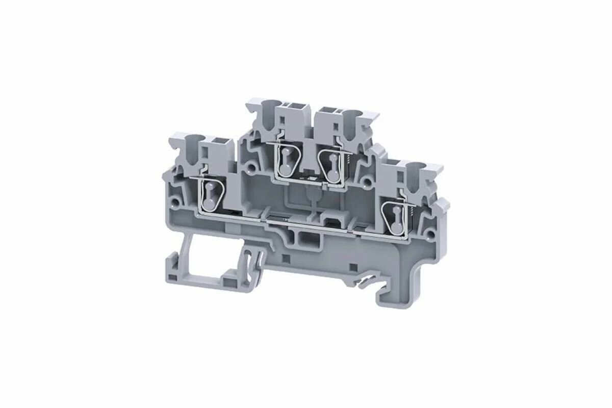 Клемма двухярусная пружинная 2,5мм2 OptiClip CXDL-2,5-2L-I-серый