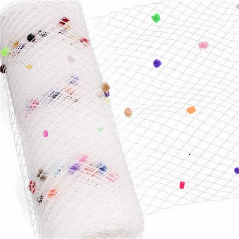 Сетчатая ткань для украшения шляп, Белые точки