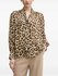 Блуза Oui Leopard print tie blouse, размер 40, разноцветный