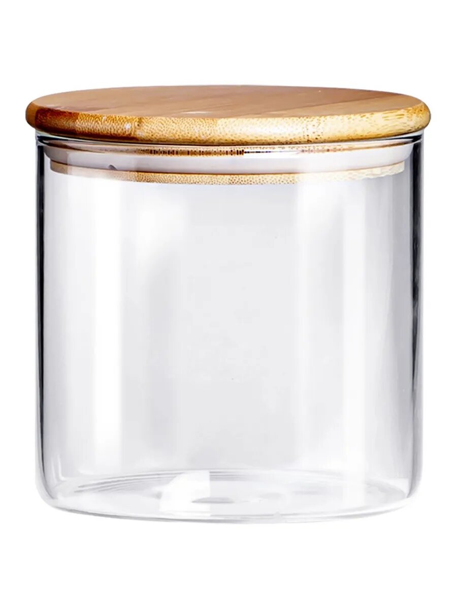 Банка с крышкой стеклянная Appetite Studio, бамбуковая крышка, 1 л