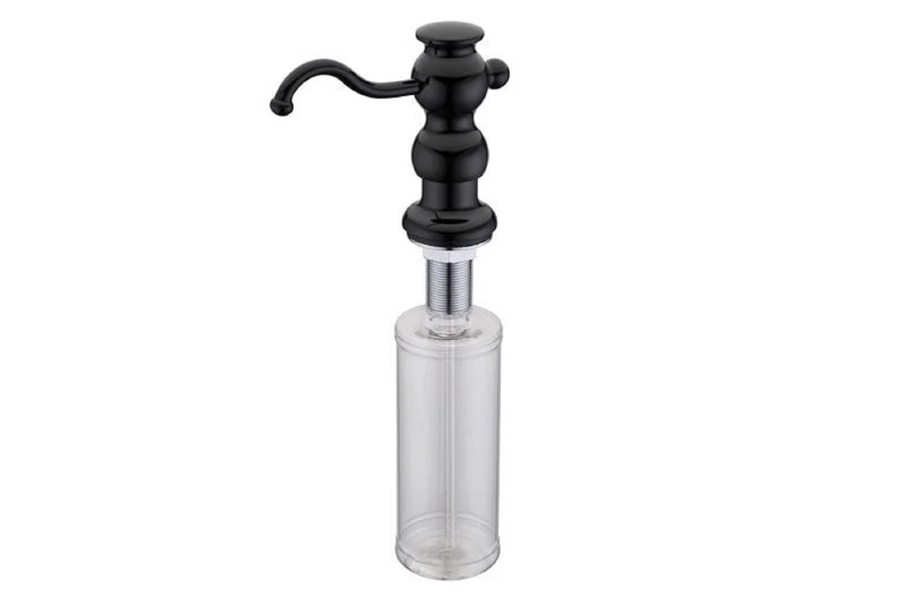 Дозатор жидкого мыла ZorG Sanitary ZR-25 BLACK, черный, ретро, диспенсер для кухни, комплект с колбой