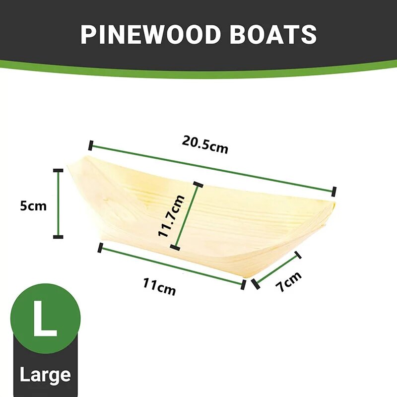 Одноразовые лодки из бамбука для суши 100 шт, L