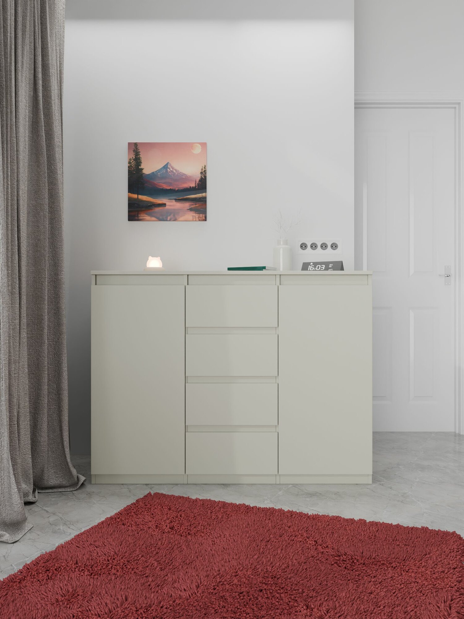 Комод для белья и одежды тоскана, 120х91х50.4 см, бежевый