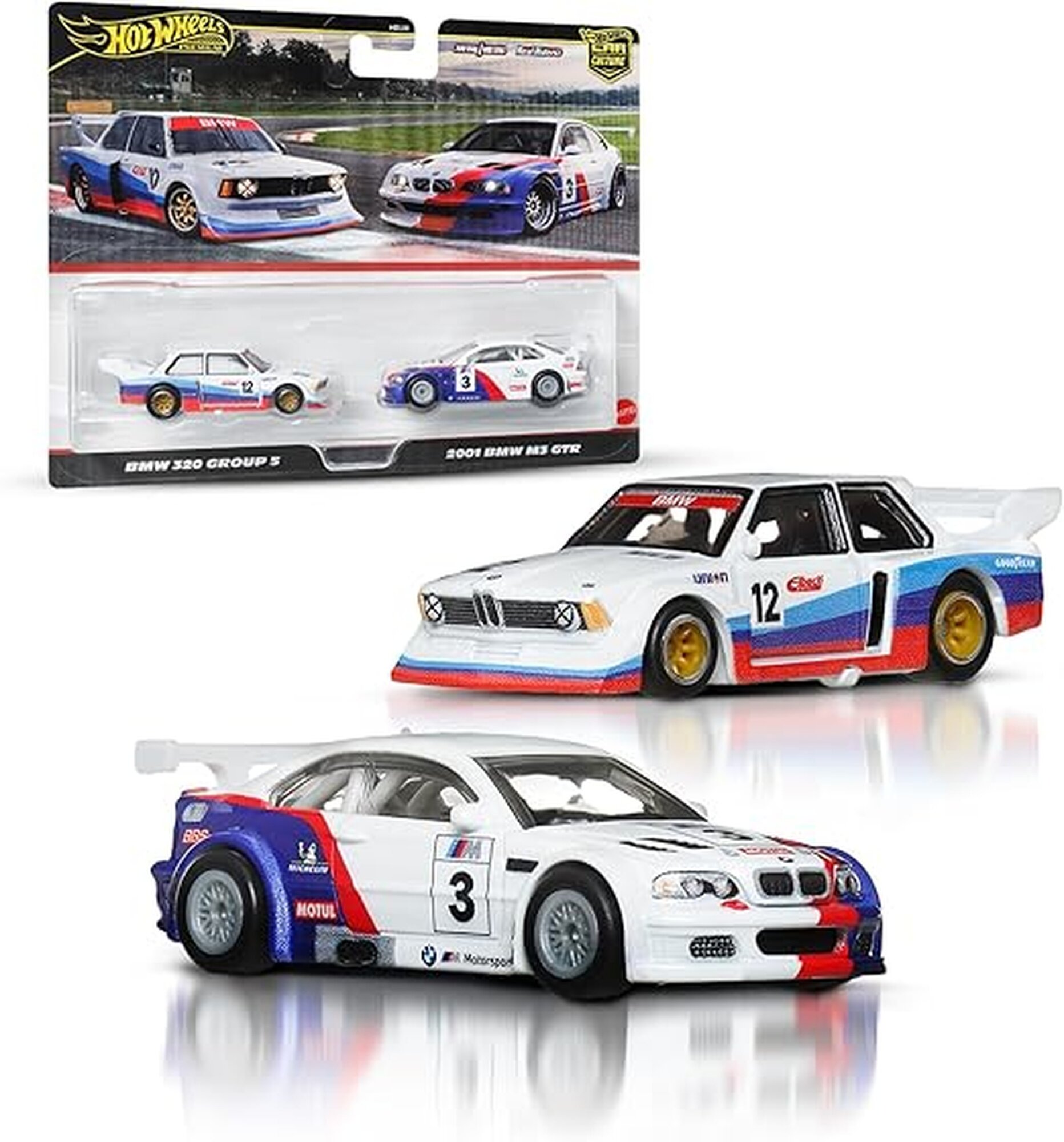 Игрушечный транспорт Hot Wheels Premium - Набор из 2 машин, BMW 320 Group 5 и BMW M3 GTR, 1:64 - Хот Вилс JBK99