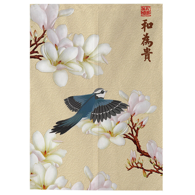 Дверная занавеска в китайском стиле, перегородка-занавеска, кухонная занавеска, домашняя полудлинная тканевая занавеска для спальни, тканевая занавеска в китайском стиле, подвесная занавеска без сверления.