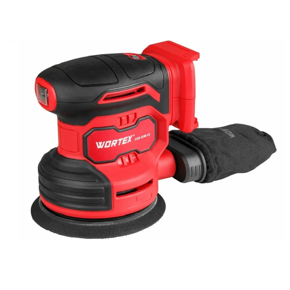 Эксцентриковая шлифовальная машина Wortex COS 1218-1 E ALL1 красный, аккумуляторная 18В, 125 мм, 6000-13000 об/мин