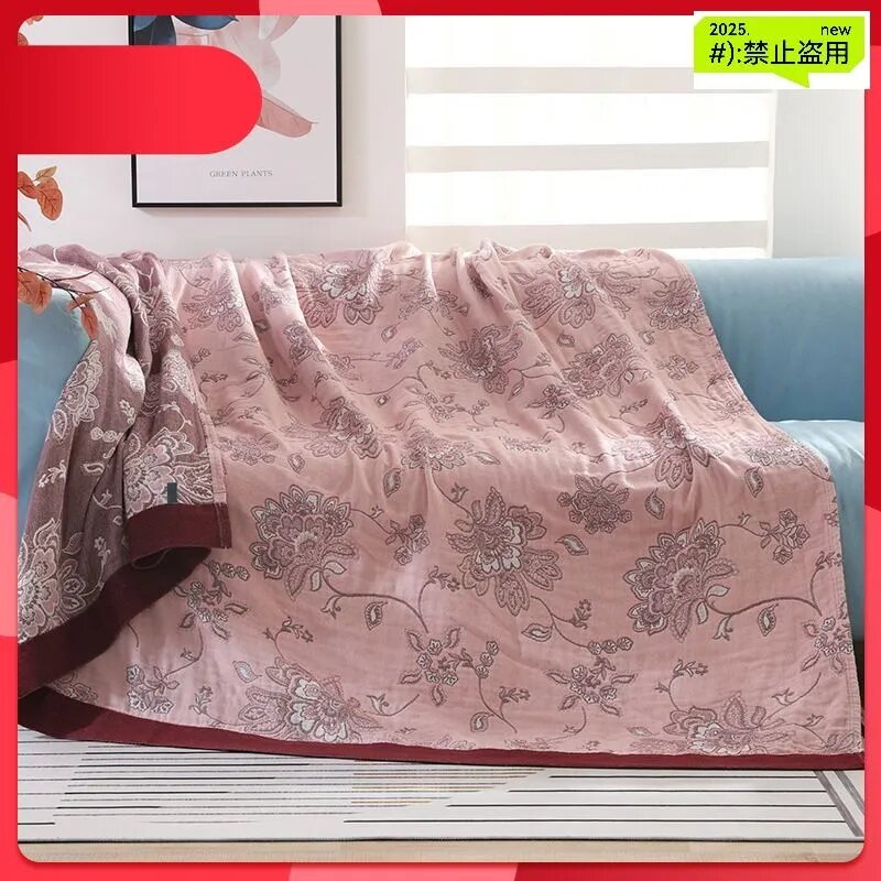 Плед пэчворк, вафельный, Хлопок, Муслин, 230 см х 200 см, для дивана, кровать