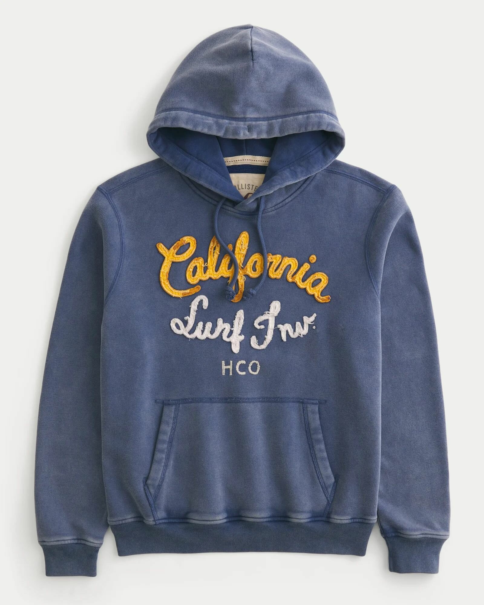 Мужское худи Hollister с логотипом и вышивкой