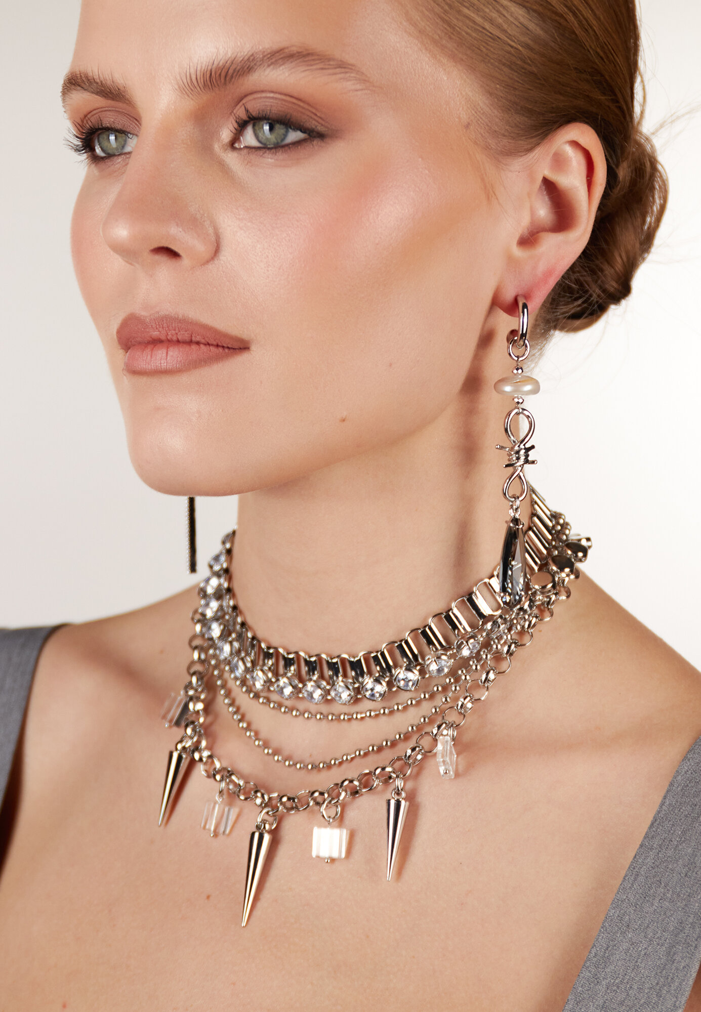 Серьги конго, циркон