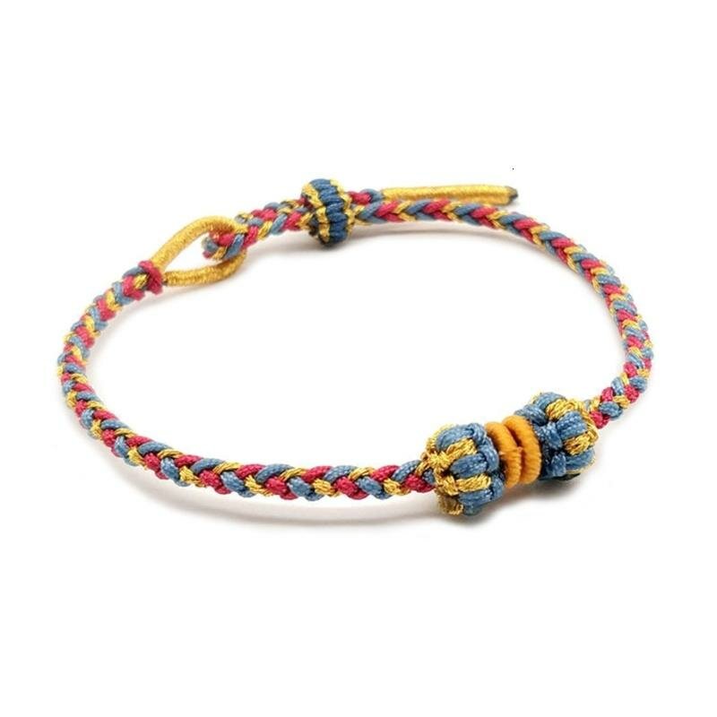 Регулируемый браслет-шнурок, Серый синий винно-красный g - B