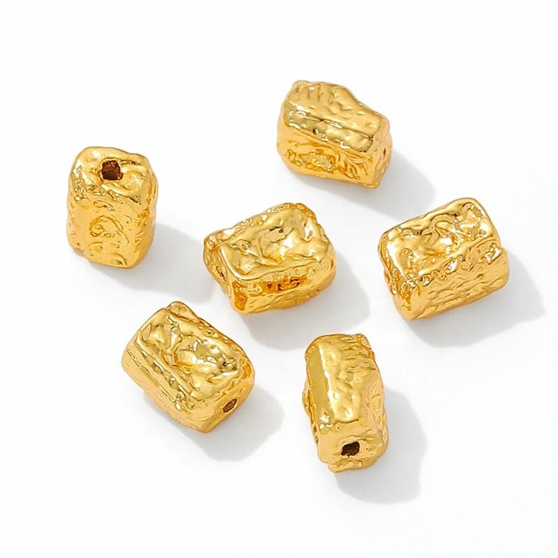 Металлические бусины-разделители, Разделители для бусин,20шт,7x5,7мм, фурнитура для бижутерии, латунь, позолота 18K