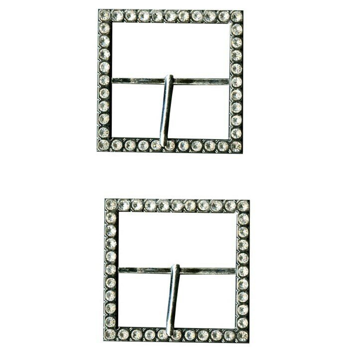 Пряжка Micron со стразами квадрат 55х55 мм, 10 шт, № 04 никель, прозрачный (GB 1200)