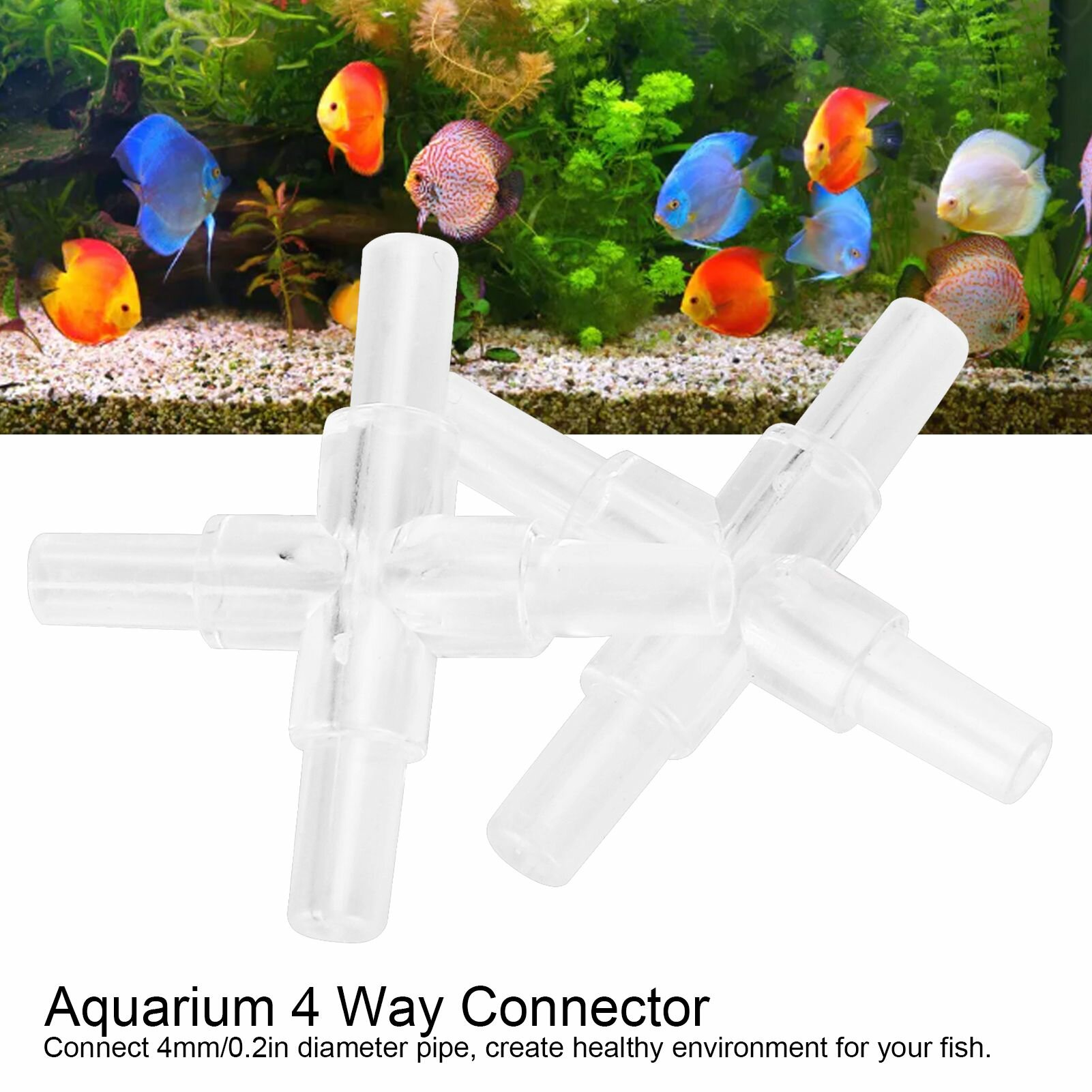 30 шт. 4 мм для аквариума, разветвитель воздушных трубок L-образной формы, 3-сторонний 4-сторонний адаптер, разъем Кристалл, 4-сторонний