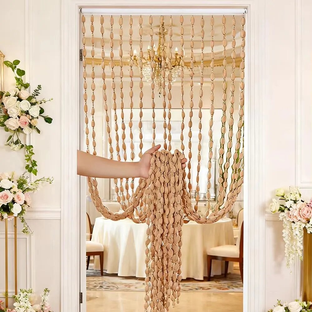 Занавеска на дверь 100x200 см золотой