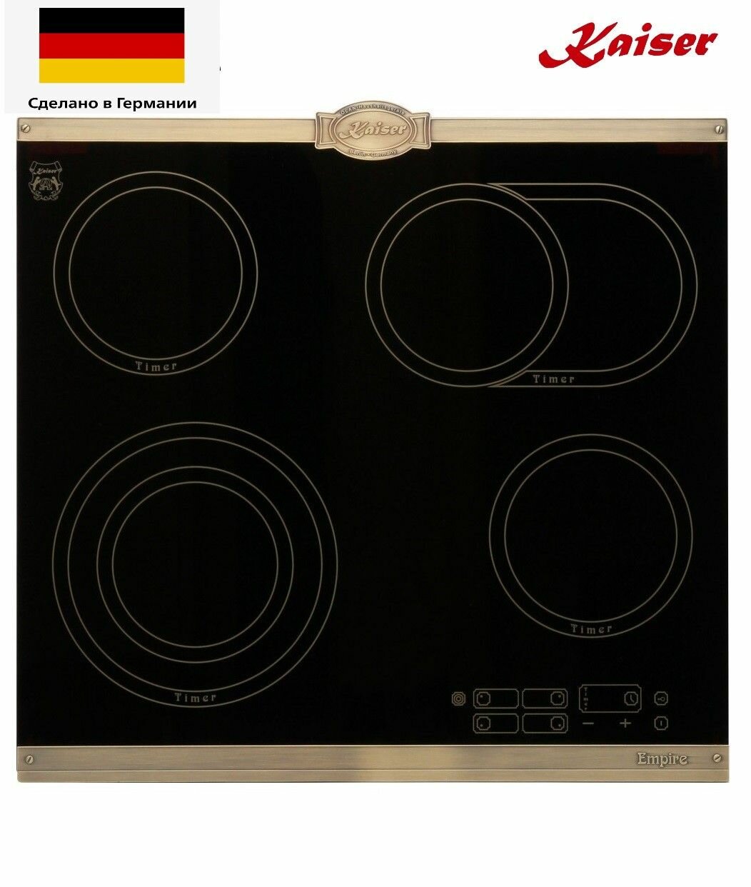Электрическая варочная поверхность 58*54 Kaiser KCT 6185 Em черная