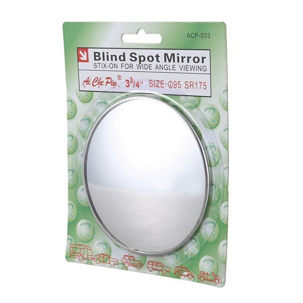 Зеркало для слепых зон автомобиля - широкоугольное круглое серебристое 3,7 дюйма (9,5 см) для заднего вида в дороге