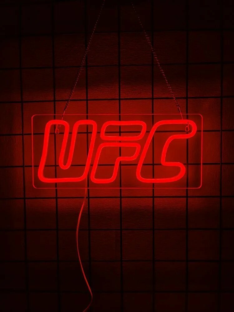 Неоновая вывеска UFC Fighting, светодиодный настенный светильник, декор для боксерского зала, спортивное настенное искусство, эксклюзив для дома